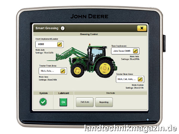 XL-Bild 2: Die Bedienung des neuen John Deere Smart AutoLub Systems ... XL-Bild 2: Die Bedienung des neuen John Deere Smart AutoLub Systems ...